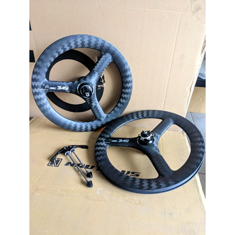 Jual WHEELSET NAUTILUS CARBON 16 Inch 349 16+ TRI SPOKE PALANG TIGA ...