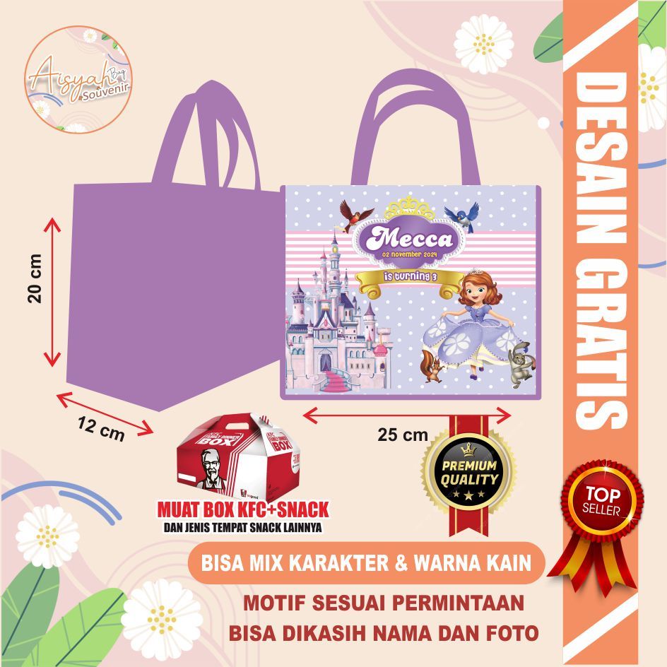 Jual tas ulang tahun sofia tas ultah sofia tas souvenir ultah sofia tas bingkisan ultah sofia ...