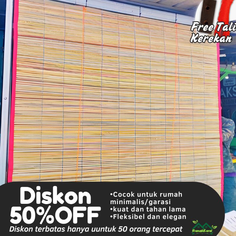 Jual Kerey Gulung Kualitas Premium Bahan Bambu Sawit Ukuran 2m×3m | Shopee Indonesia