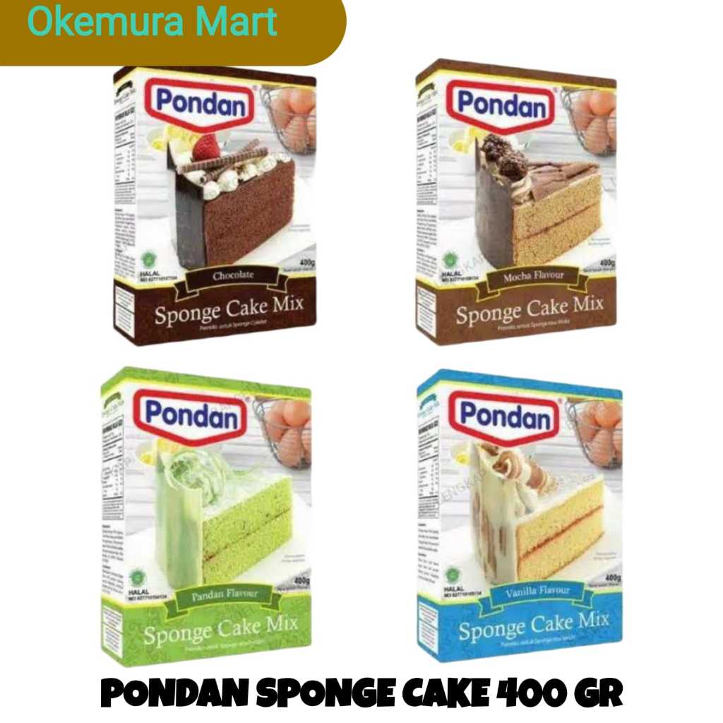 Jual PONDAN SPONGE CAKE 400GR (COKLAT, VANILLA ,MOCHA DAN PANDAN ...