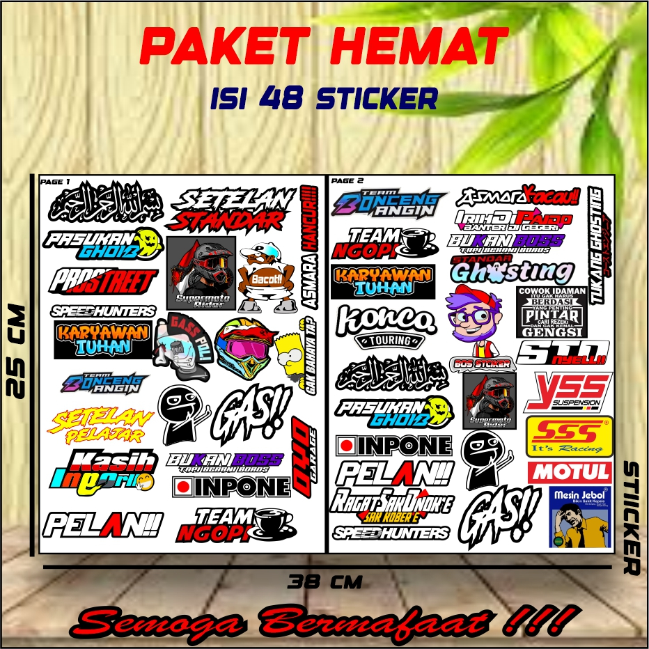 Jual ND Sticker setiker striping sponsor racing stiker Kata-kata keren ...