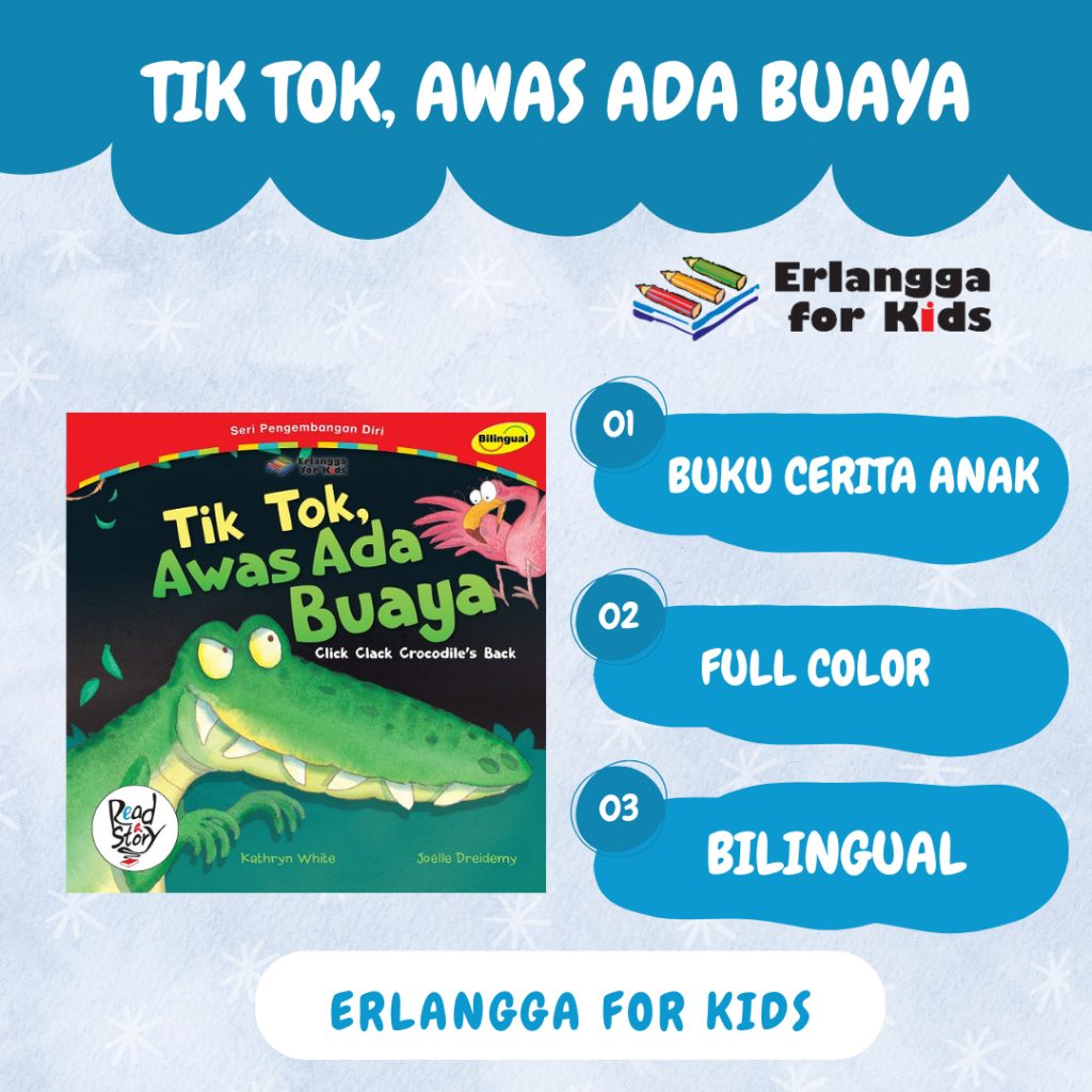 Jual [Erlangga] Buku Cerita Anak Bergambar : Tik Tok, Awas Ada Buaya | Shopee Indonesia