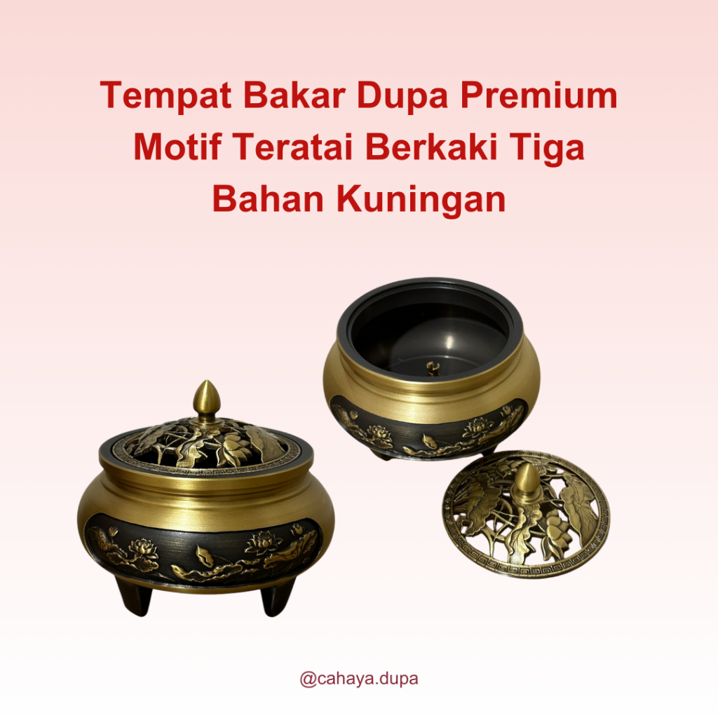 Jual Tempat Bakar Dupa Premium Motif Teratai Berkaki Tiga Bahan ...