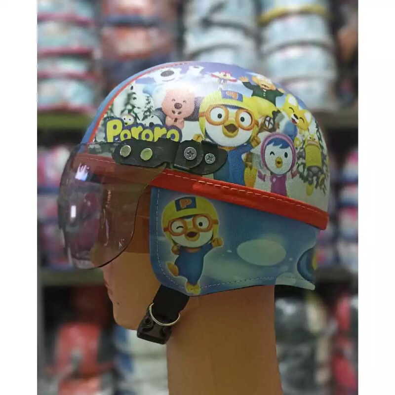 Jual Helm anak Pororo biru muda | Shopee Indonesia