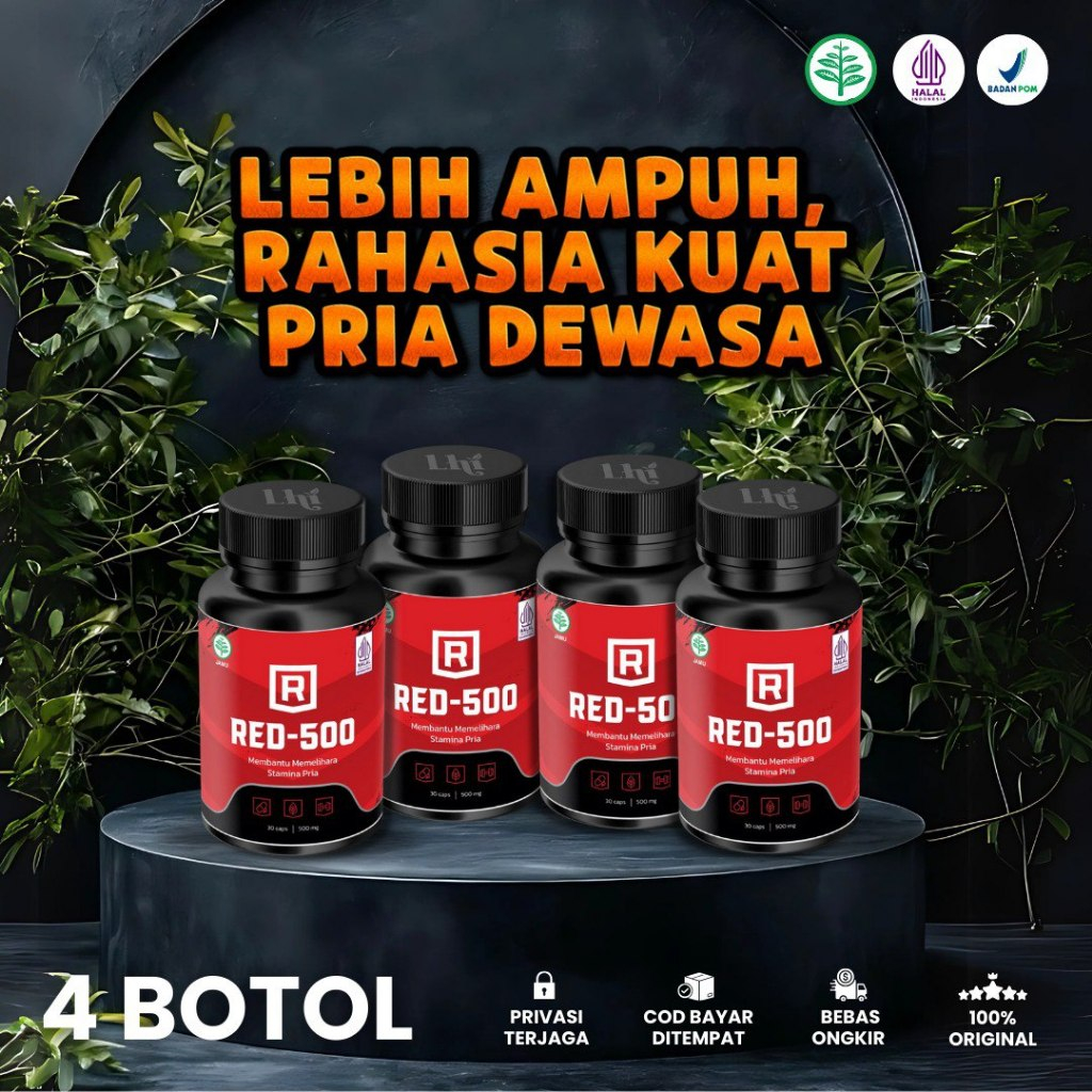 Jual RED-500 Suplemen Pria 4 Botol Isi 120 Kapsul Aman Tanpa Efek ...
