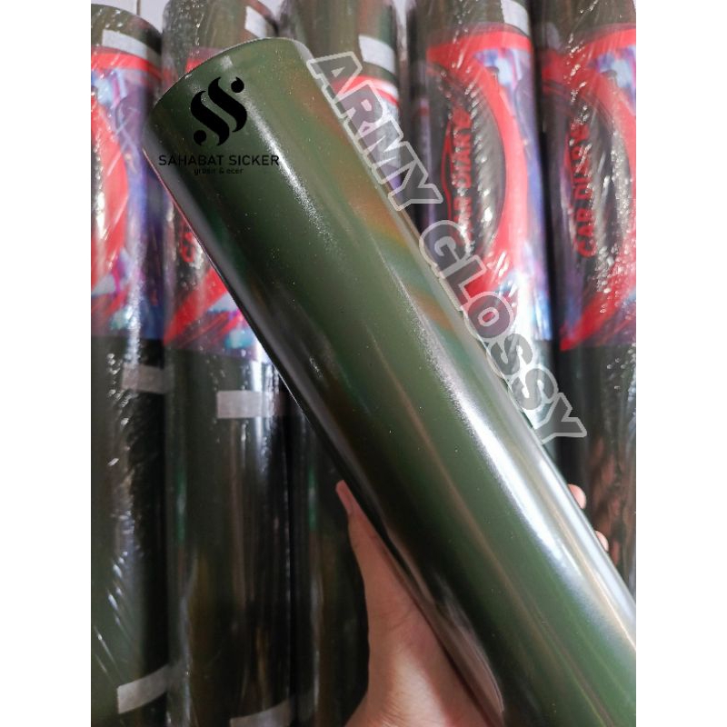 Jual Skotlet Motor Army Glossy Sticker Hijau Botol Gloss CAR DIARY Roll | Shopee Indonesia