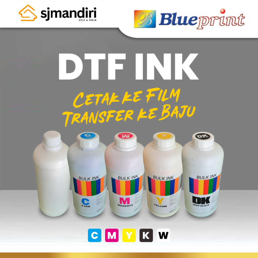 Jual Blueprint Tinta DTF 1 Liter ( Cyan, Magenta, Yellow, Black, White ...