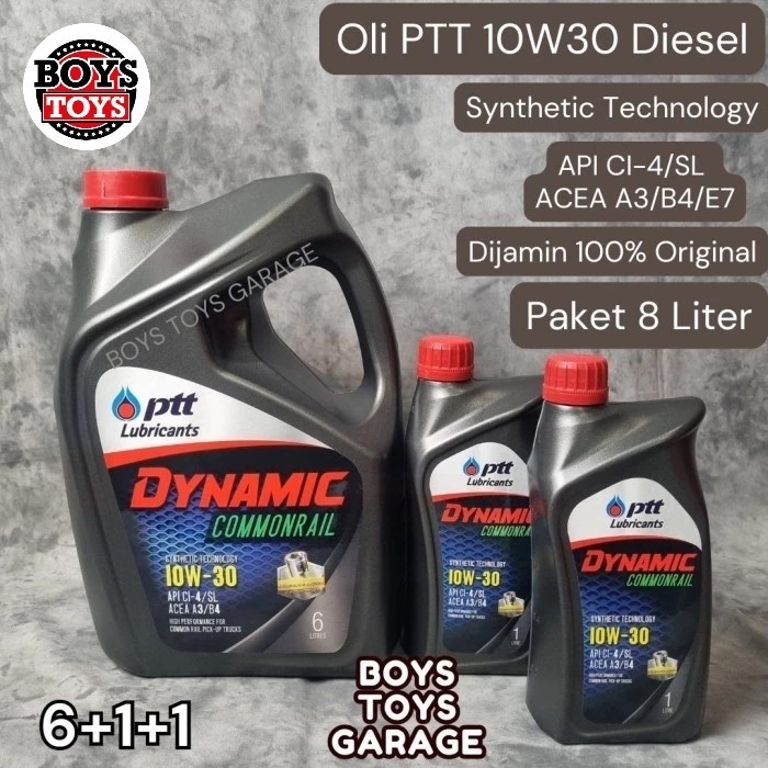 Jual 8 Liter Oli PTT 10W30 Diesel Dynamic CommonRail Synthetic Technology | Shopee Indonesia