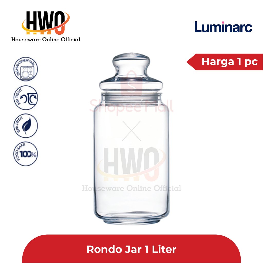 Jual Luminarc Toples Rondo Jar 1 Liter / pc | Shopee Indonesia