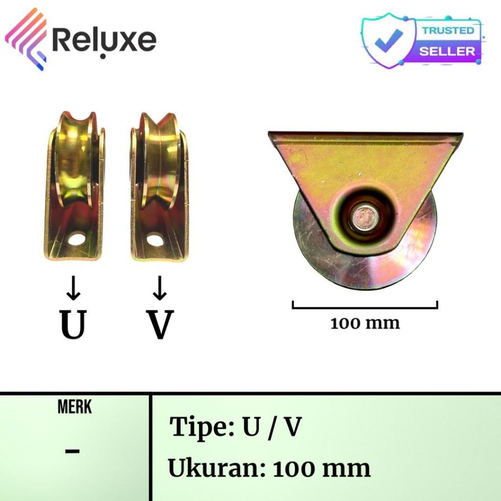 Jual Roda Pagar / Gerbang / Rel Besi Model U & V Ukuran 100 mm | Shopee ...