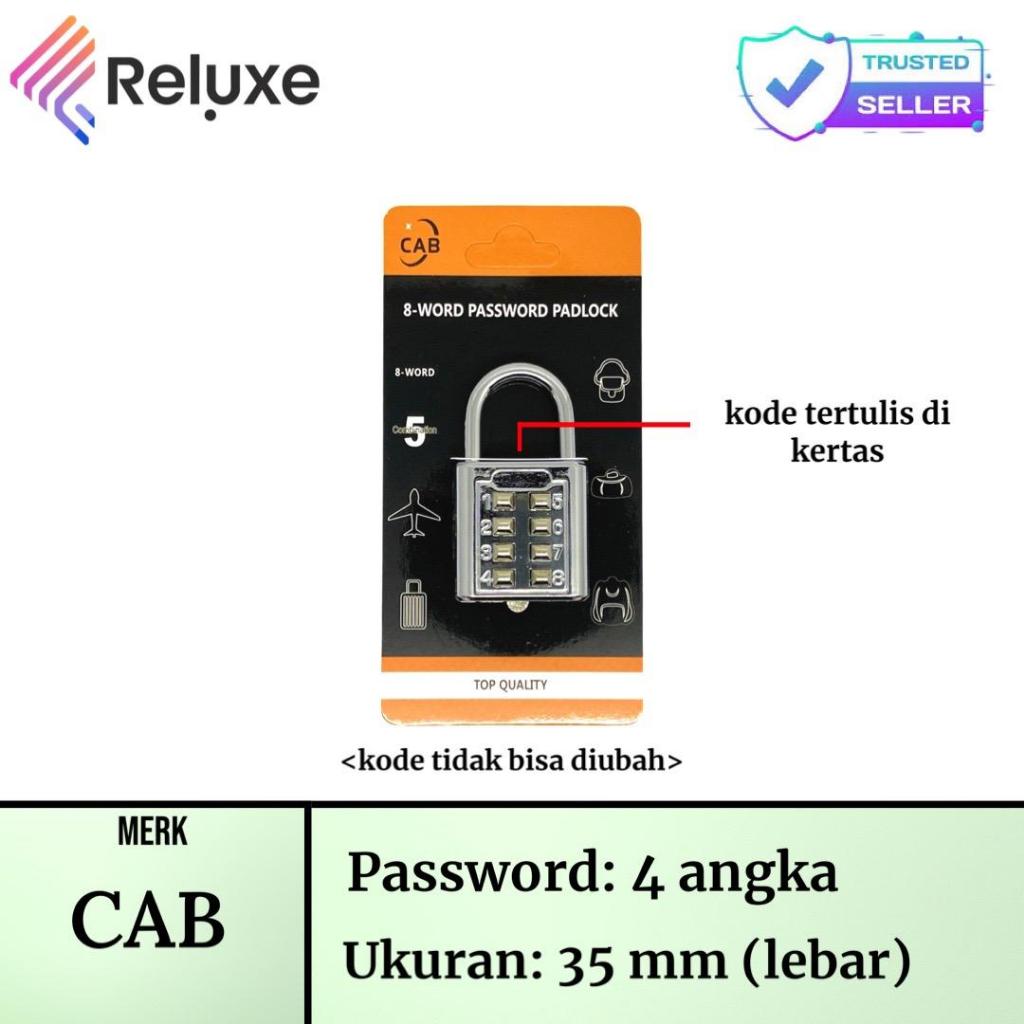 Jual CAB Gembok Nomor / Kode / Angka / Password 8 Digit | Shopee Indonesia