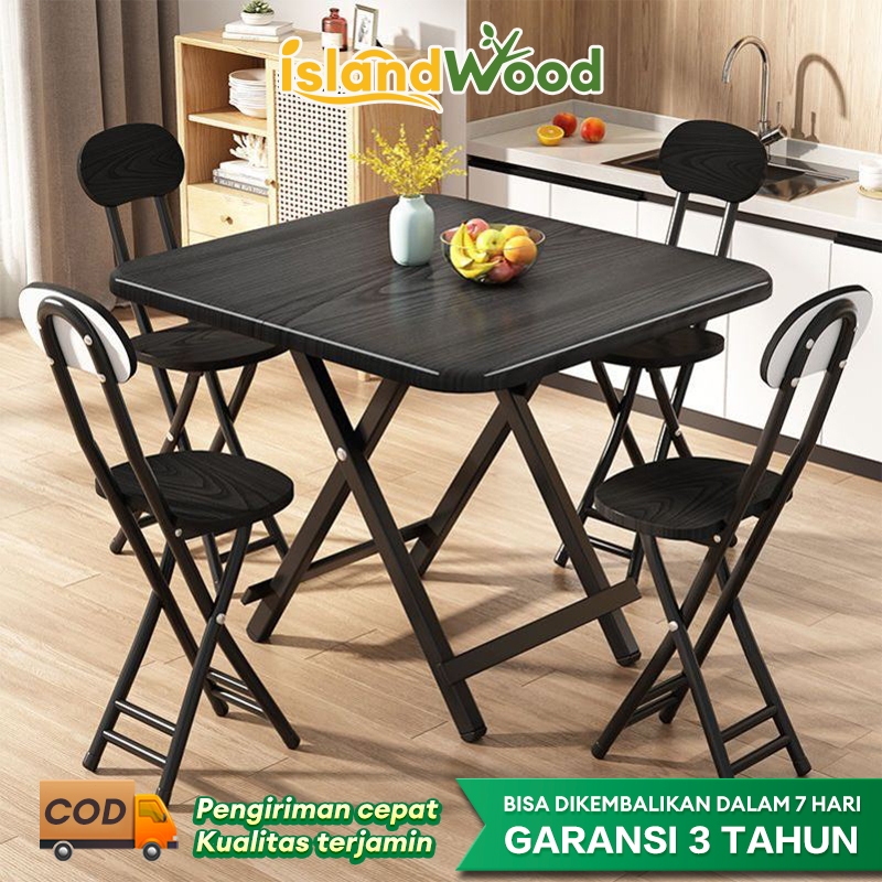 Jual Meja Makan Lipat Meja Lipat Set 4 Kursi Meja Lipat Portable Meja Minimalis Meja Makan ...