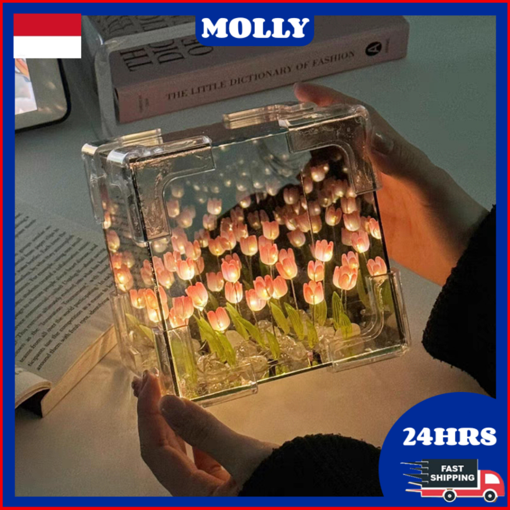 Jual 【COD】21 Bunga Tulip Lampu DIY Tulip Akrilik Lampu Malam Cubus ...