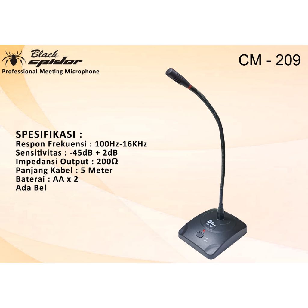 Jual Mic Meja Black Spider CM 209 Professional Meeting Microphone ...