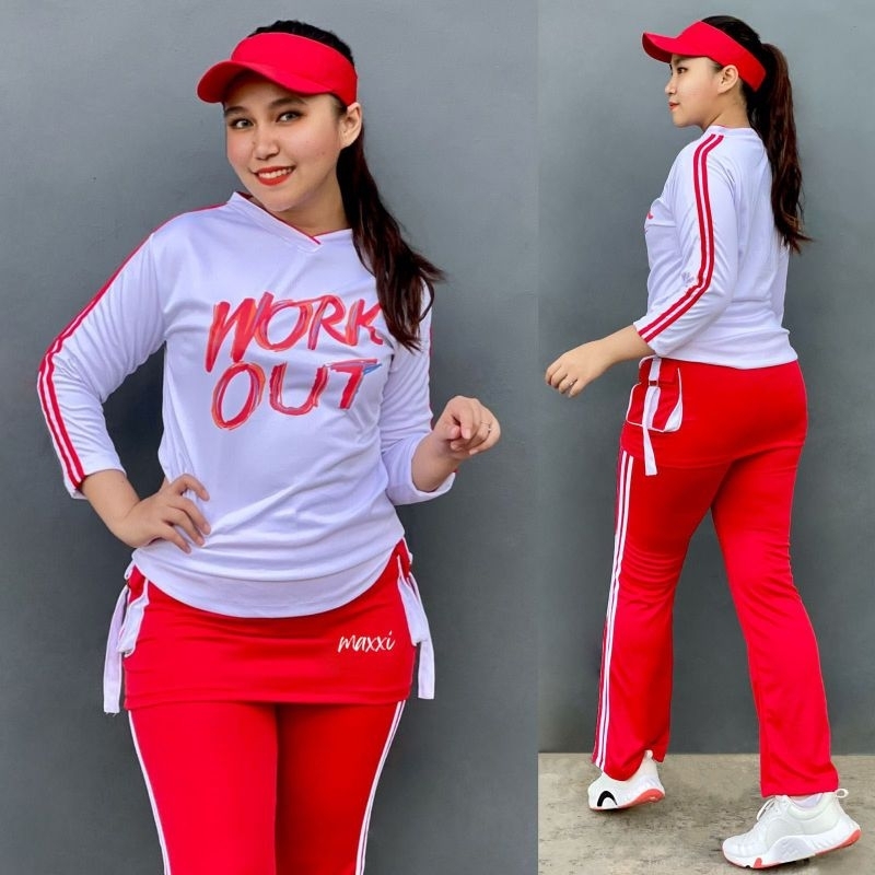 Jual BARU!!! Stelan Baju Senam Workout Rok Series Indoor Outdoor Serie ...