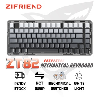 Jual ZIFRIEND ZT82 Gamer Keyboard Transparent Mechanical Keyboard Hotswap White Light RGB ...