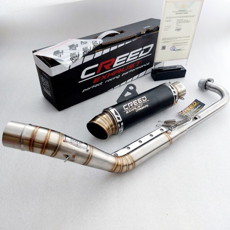 Jual Knalpot racing leher kolong Original Creed Exhaust BONUS PENYANGGA ...