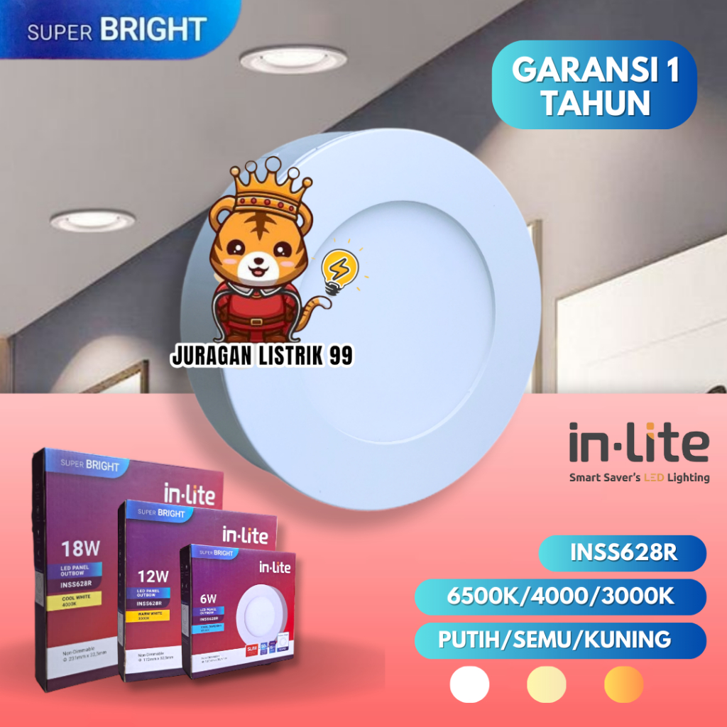 Jual INLITE - DOWNLIGHT PANEL OUTBOW OB BULAT INSS628R 6W 12W 18W ...
