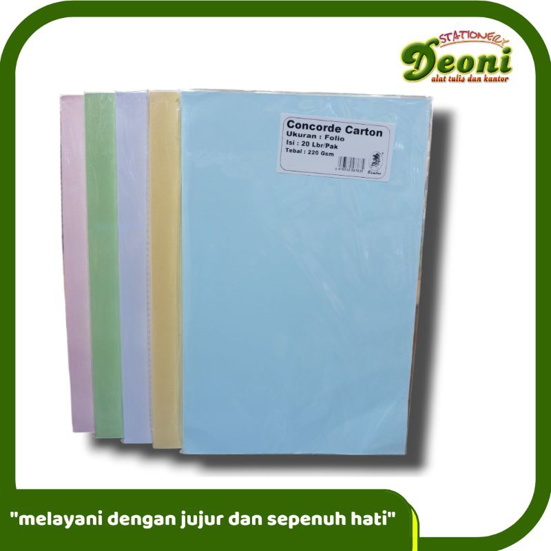 Jual BAMBOO Kertas Karton Concorde F4 220gsm (1 Pak / 20 Lembar ...
