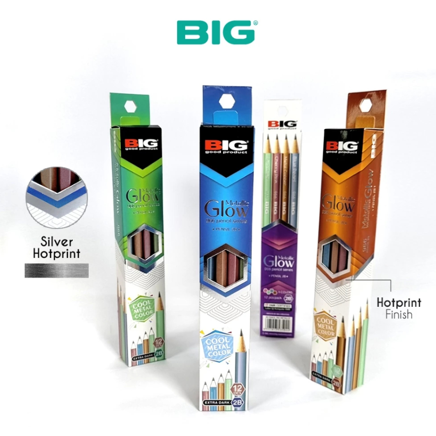 Jual BIG - Pensil 2B Metallic Glow Graphite Pencil Standar Ujian Extra ...
