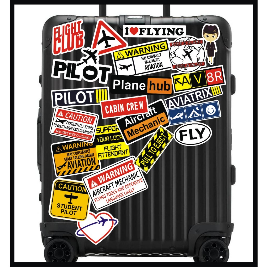 Jual sticker koper travel / sticker koper flight attendant / sticker ...