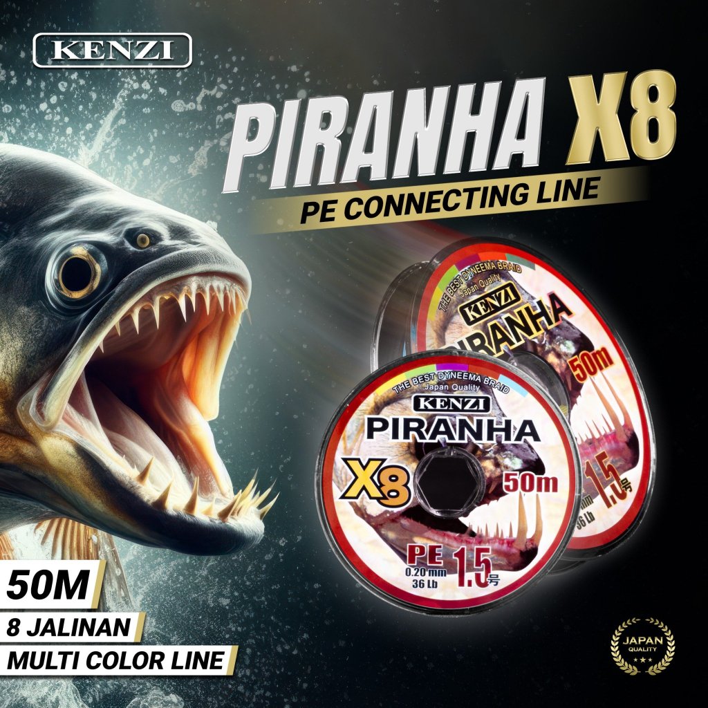 Jual senar PE KENZI PIRANHA X8 50m Multicolor Connecting | Shopee Indonesia
