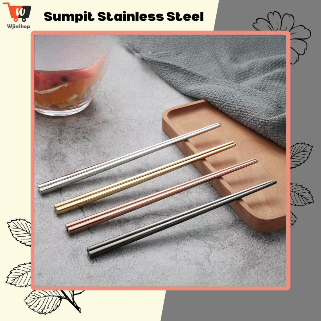 Jual Sumpit Stainless Steel Anti Karat Sumpit Korea | Shopee Indonesia