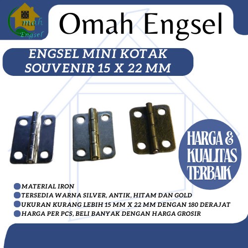 Jual Omah Engsel - Engsel Mini 15x22 mm Engsel kecil ujung tumpul ...