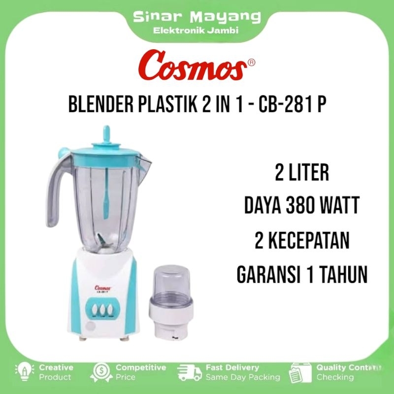Jual Blender COSMOS CB-281P/ Blender Plastik COSMOS 2 in 1/ Garansi ...