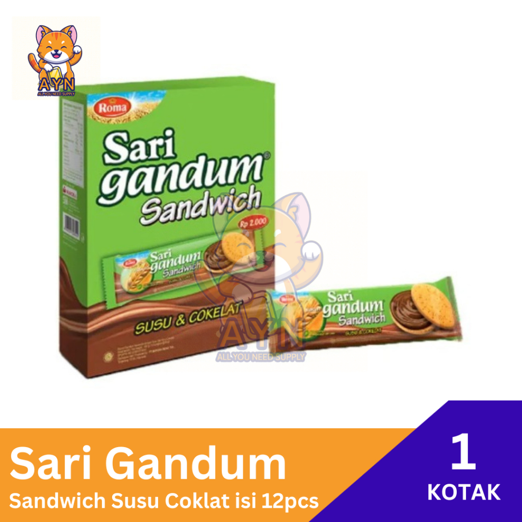 Jual Sari Gandum Sandwich 1 Box isi 12 pcs 36 gram | Shopee Indonesia