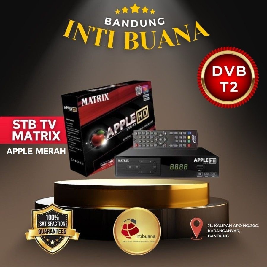Jual SET TOP BOX MATRIX APPLE DVB-T2 MERAH - STB MEECAST FULL HD RECEIVER SIARAN TV DIGITAL ...