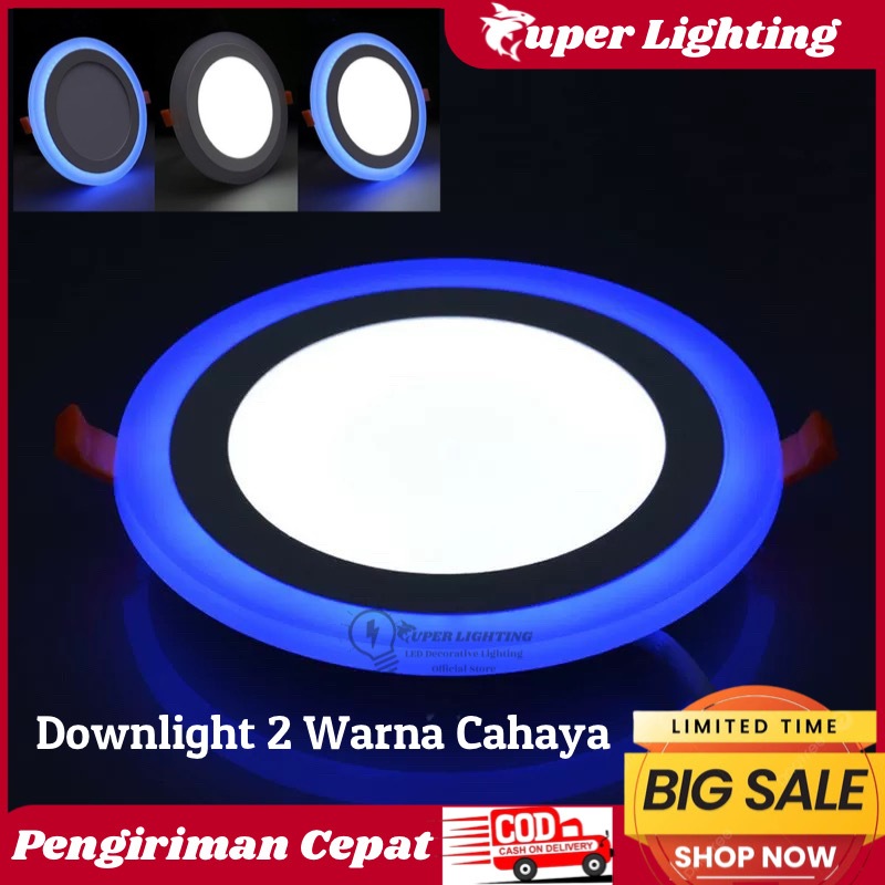 Jual Downlight Panel LED 2 Warna 3W/6W/12W Lampu Downlight Panel ED ...