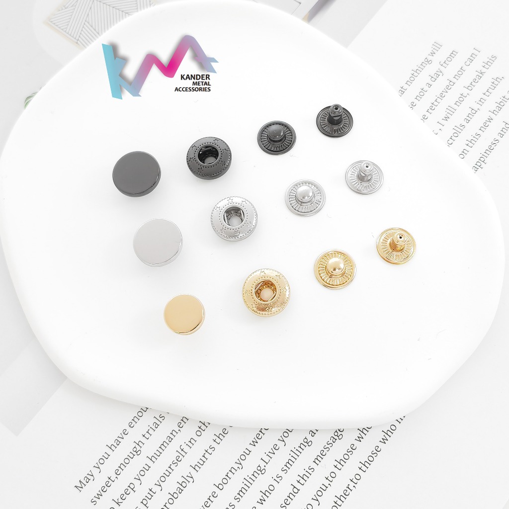 Jual KANDER Alloy Surface Cap+Brass Snap Button Kancing Cetet 10mm | 12 ...
