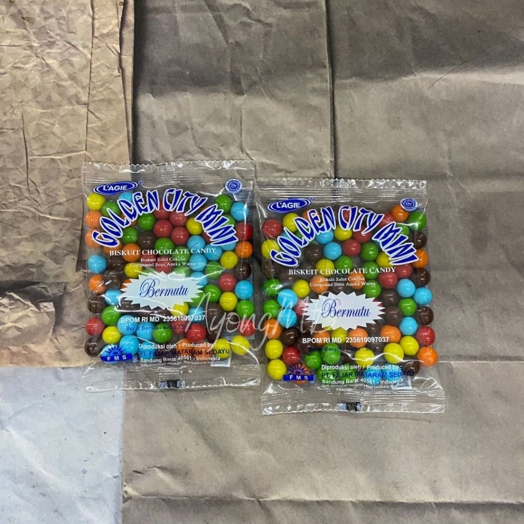 Jual GOLDEN CITY CHOCO MINI CANDY / COKLAT BISKUIT WARNA MINI 50GR ...