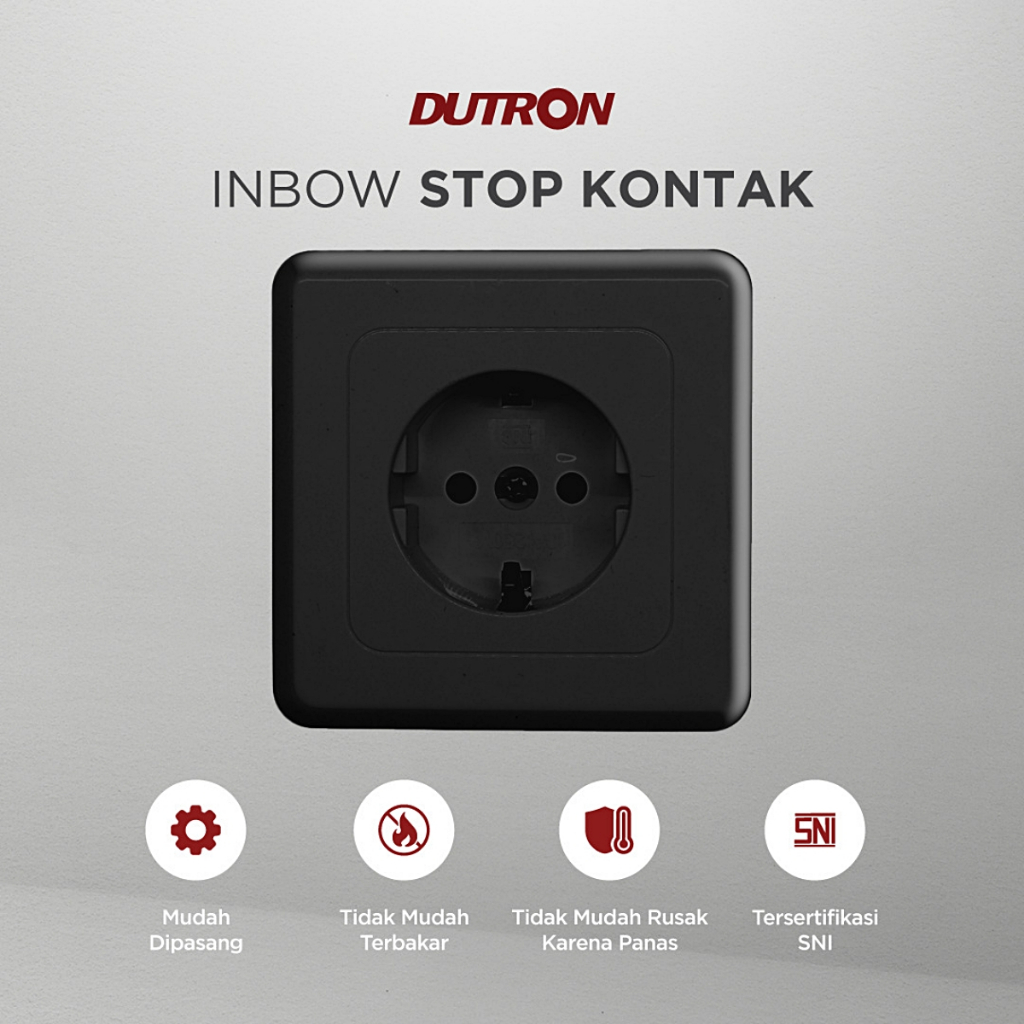 Jual Stop Kontak Inbow IB Hitam Dinding Tanam Tembok Socket Colokan ...