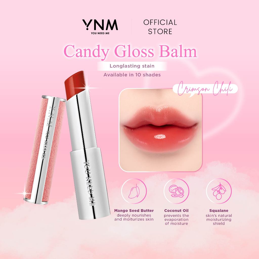 Jual YNM Candy Gloss Balm – 03 Crimson Chilli | Tinted Lip Balm Bold ...