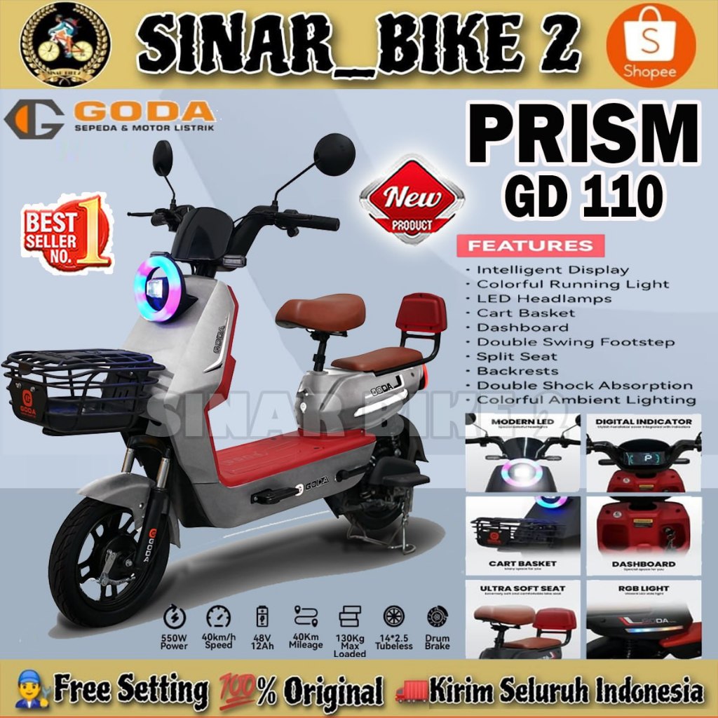 Jual Sepeda Listrik GODA PRISM GD 110 550 Watt Electric E Bike | Shopee ...
