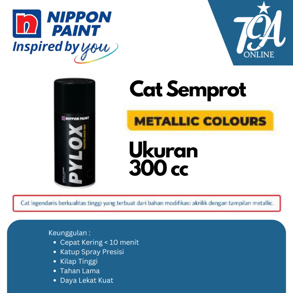 Jual NIPPON PAINT Cat Semprot Pylox Warna Metallic 300 cc | Shopee ...