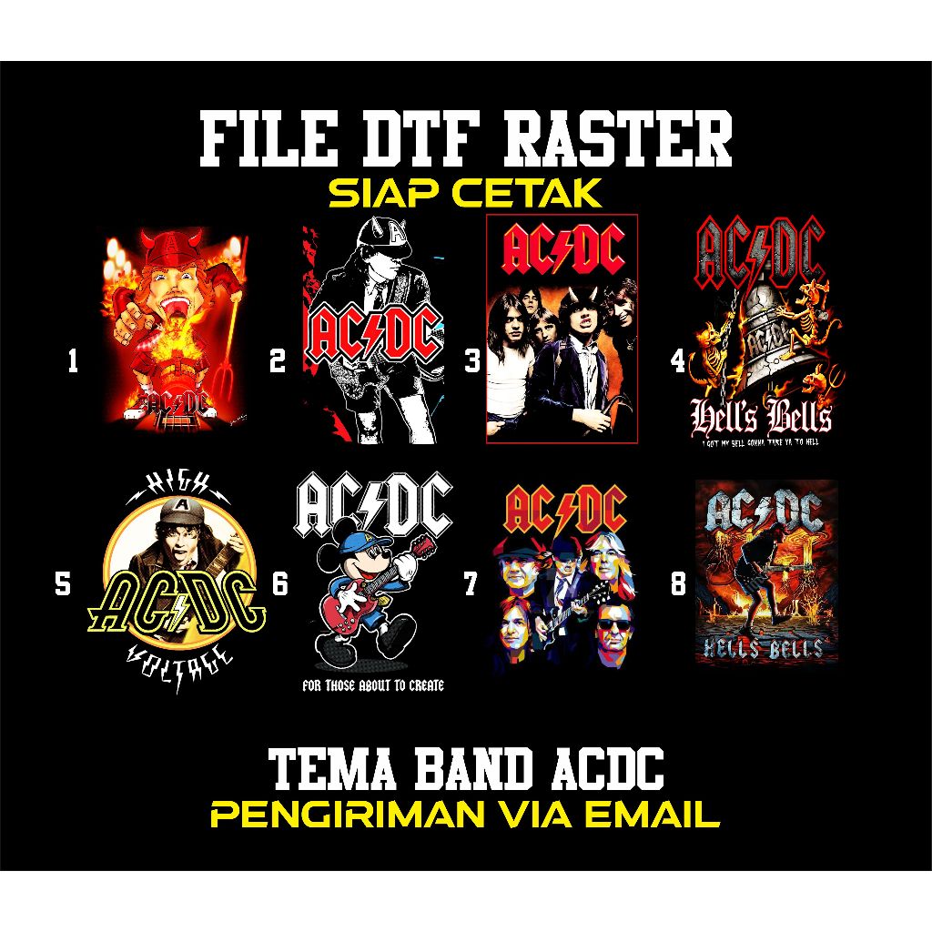 Jual FILE DTF RASTER ( SIAP PRINT ) BAND ACDC | Shopee Indonesia