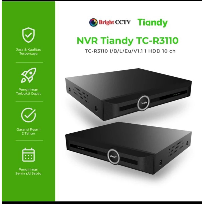 Jual NVR Tiandy TC-R3110 I/B/L/EU/V1.1.1 HDD 10 Channel | Shopee Indonesia