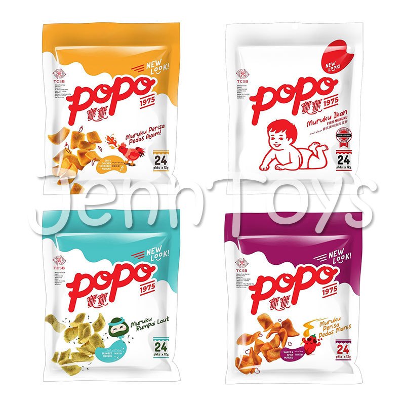 Jual POPO MURUKU Rasa Ikan Seaweed Spicy Chicken Sweet Spicy Otak-Ku ...