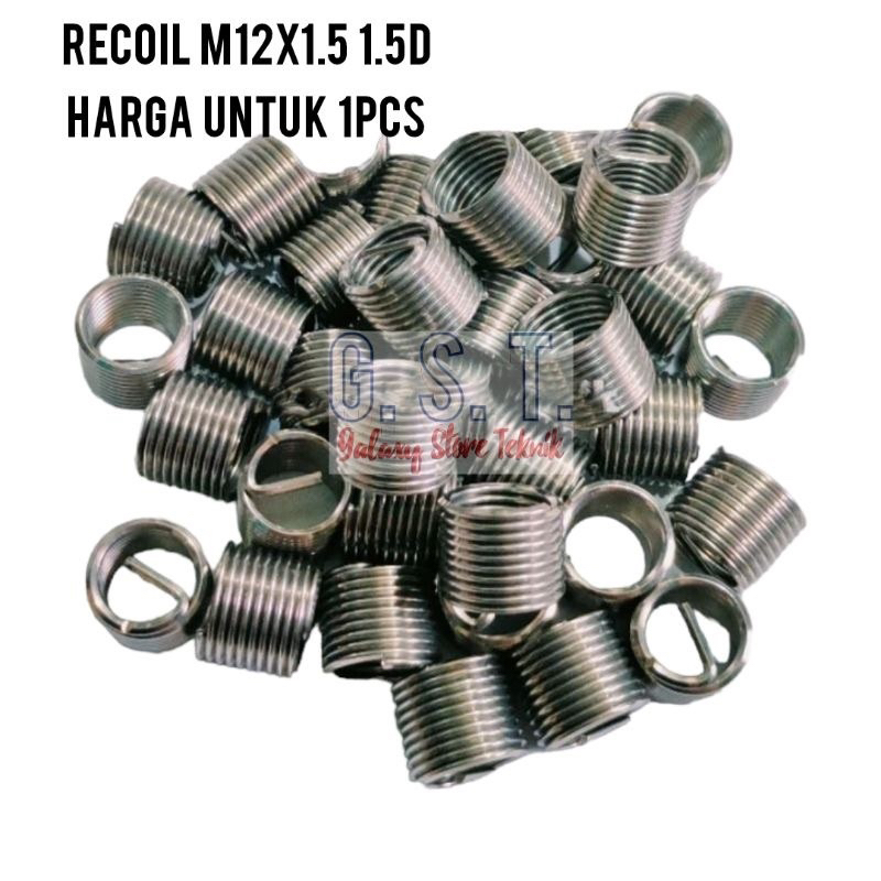 Jual recoil helicoil M12×1.5 1.5D repairt drat baut 17.material per ...