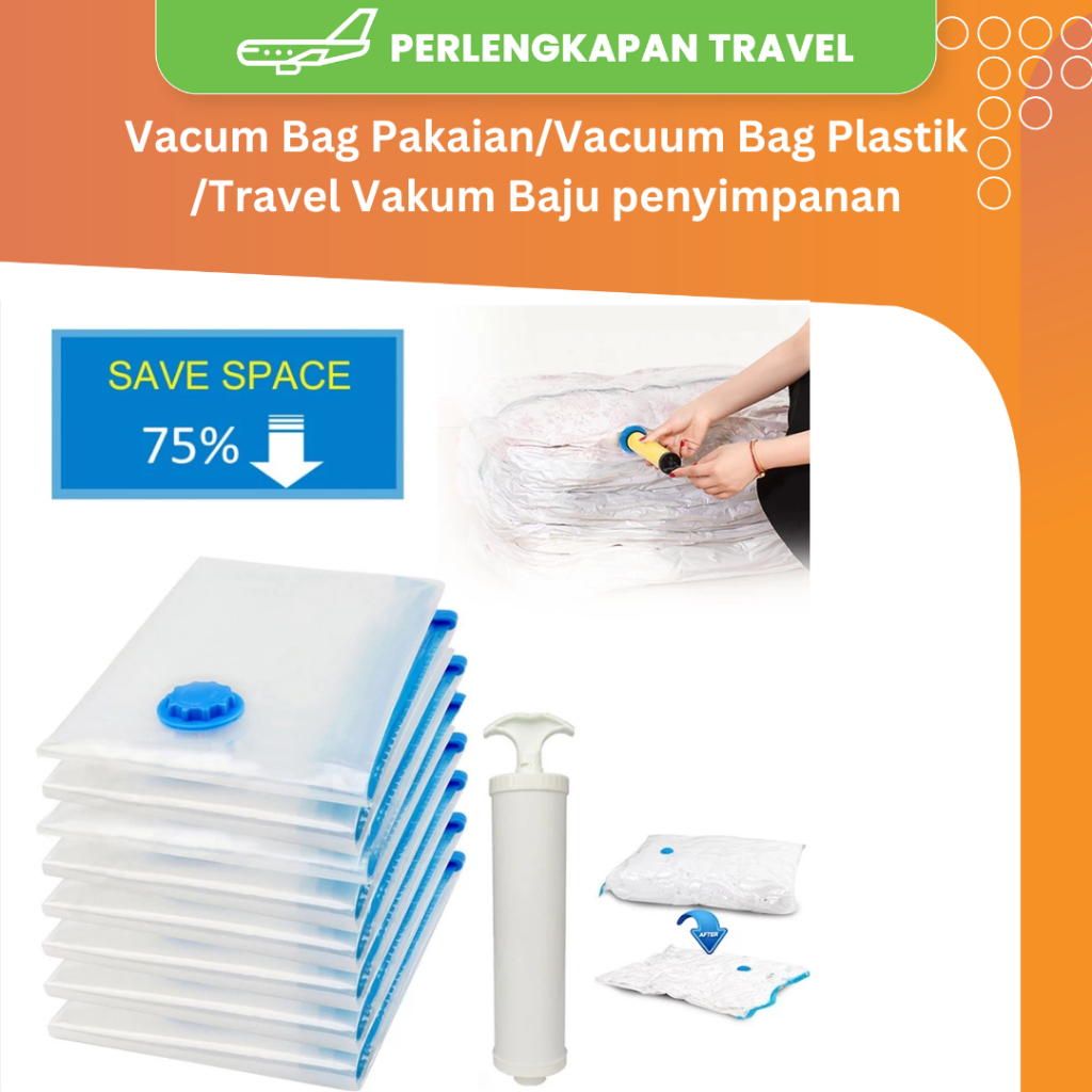 Jual Vacum Bag Pakaian/Vacuum Bag Plastik /Travel Vakum Baju ...