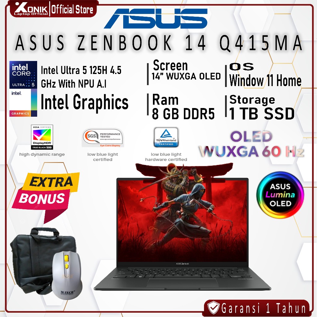Jual ASUS ZENBOOK 14 Q415MA INTEL CORE 5 125H 8GB DDR5 512GB SSD 14.0 ...
