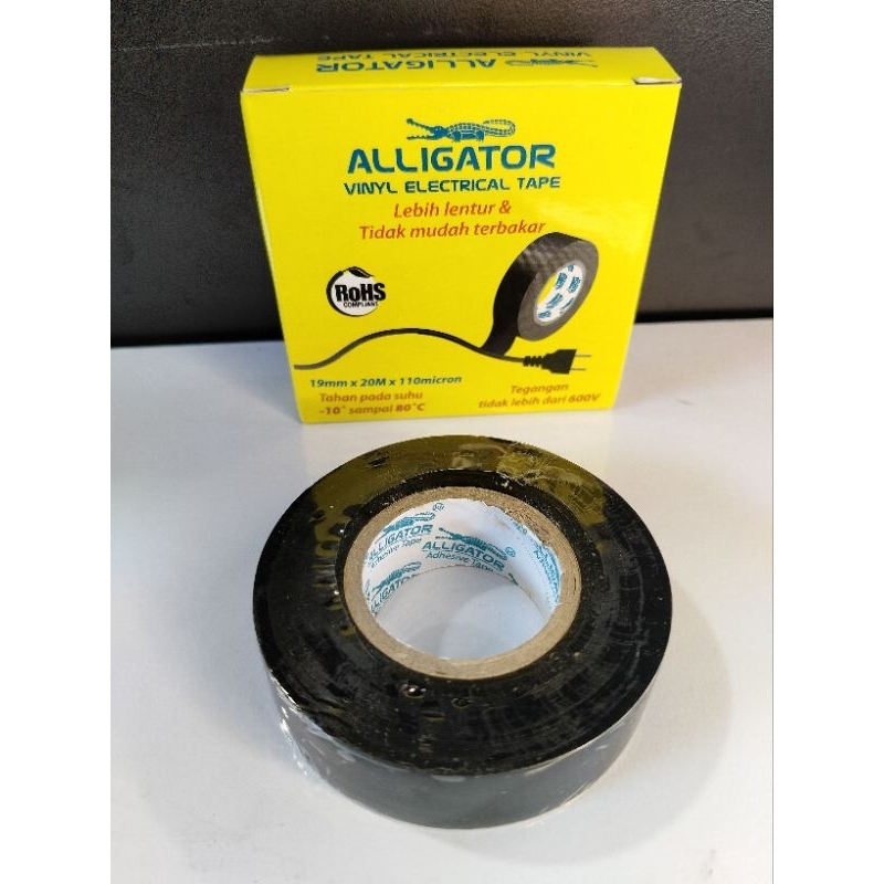 Jual Alligator - Isolasi Hitam Listrik / Vinyl Electrical Tape 19mm ...