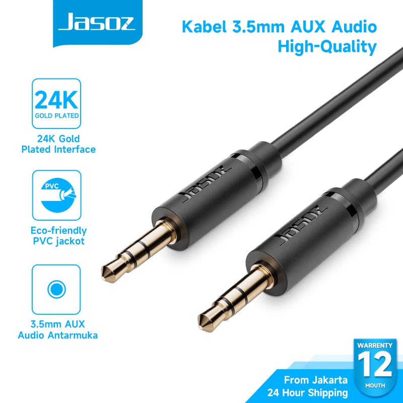 Jual Jasoz Kabel Audio AUX 3.5mm Male to Male For Car Phone Earphone | Shopee Indonesia