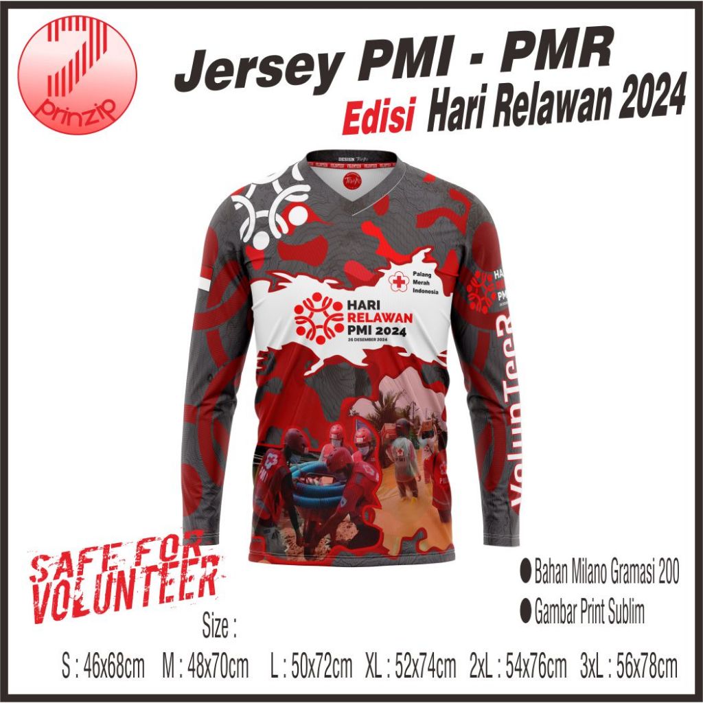 Jual JERSEY / BAJU / T-SHIRT PMI - PMR EDISI HARI RELAWAN 2024 | Shopee ...