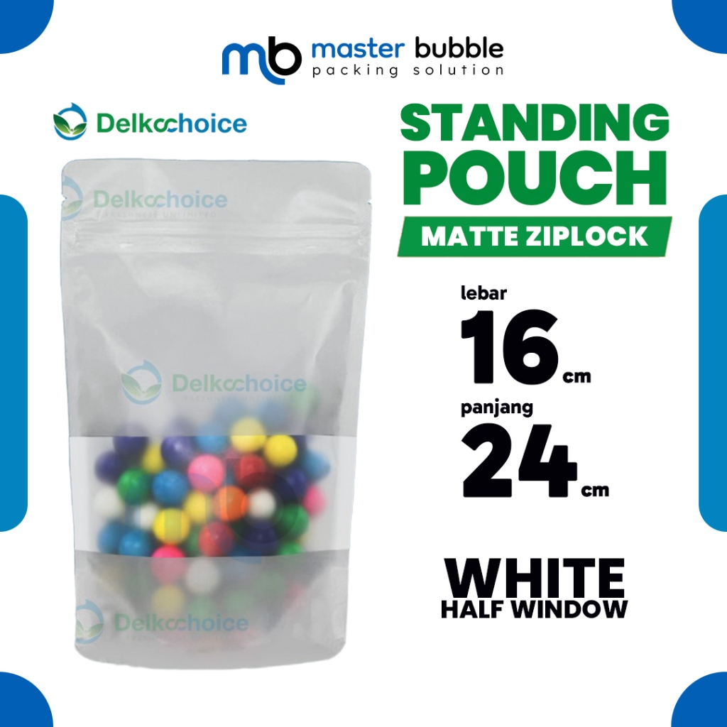 Jual Standing Pouch Putih / White 16cm x 24cm Ziplock Window Kemasan ...