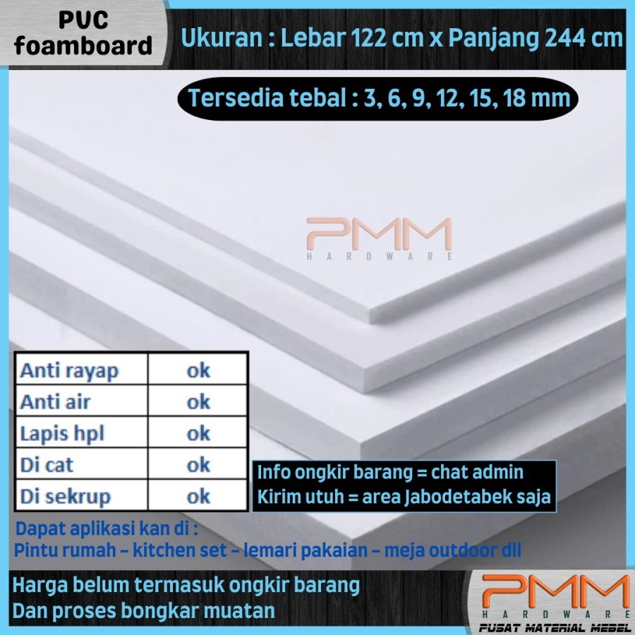 Jual PVC foam board putih white lembaran anti air rayap | Shopee Indonesia