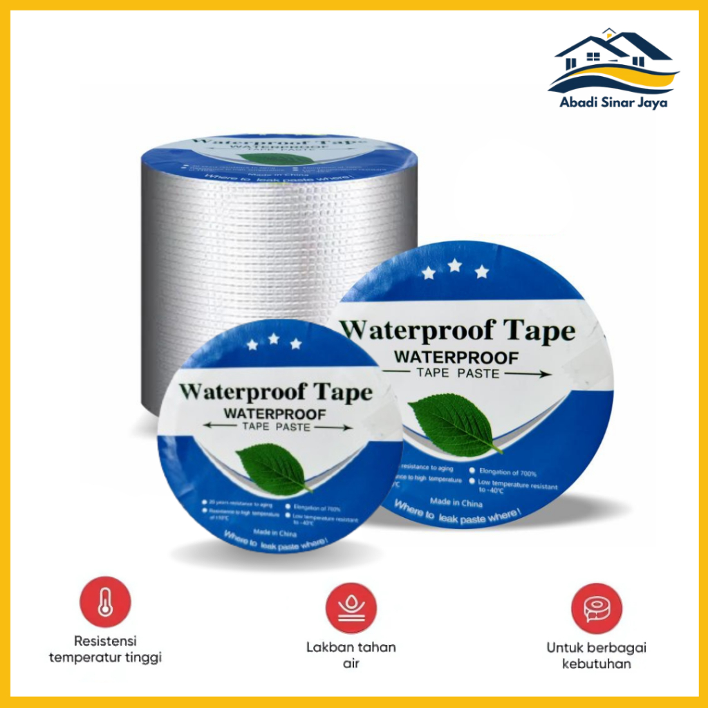 Jual [ASJ] Lakban Anti Bocor Aluminium Foil Waterproof Tape Tahan Air Dan Suhu Tinggi / Lakban ...